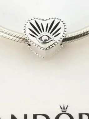 Pandora | Jewelry | Pandora Silver Heart Charm With Eye Design | Poshmark